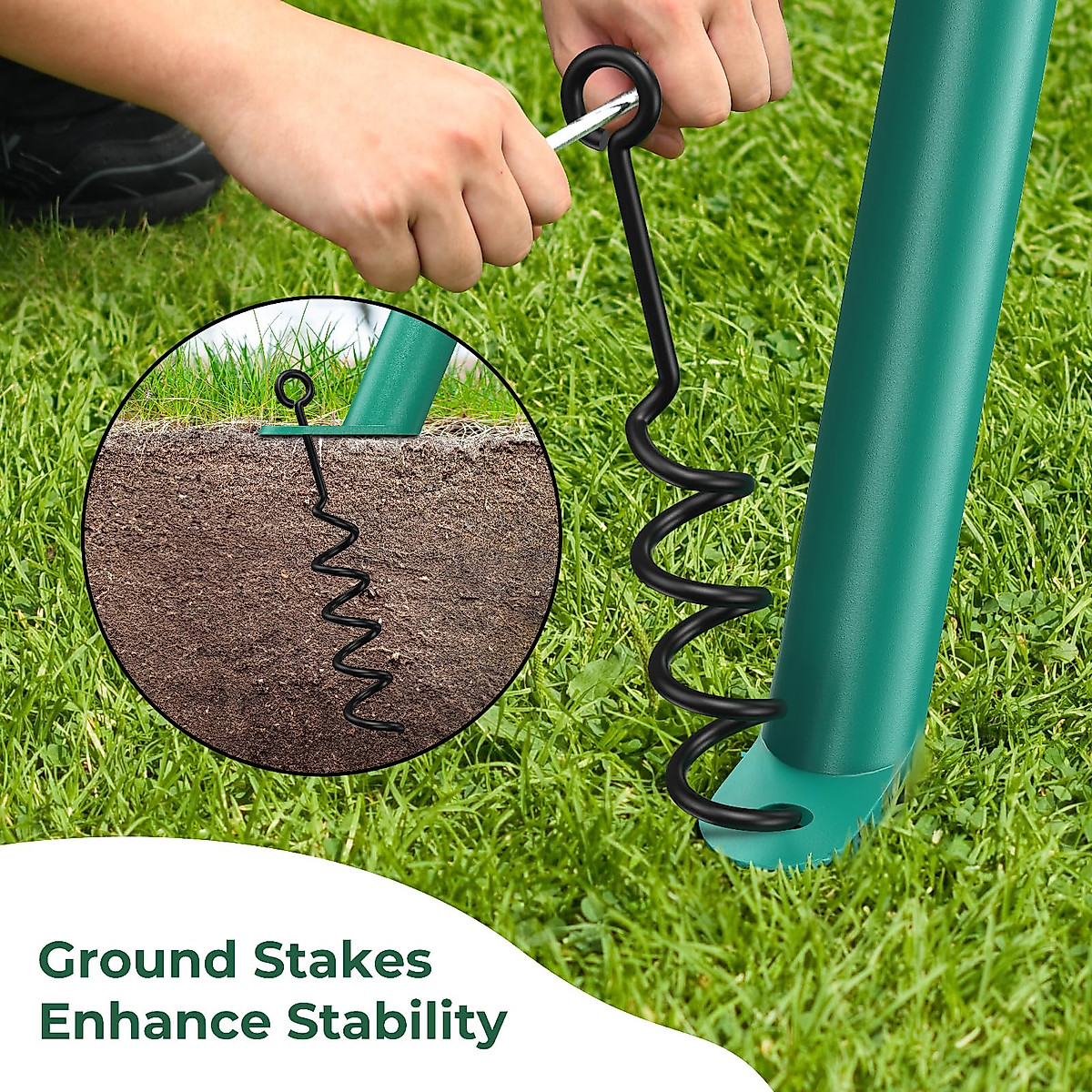 Trekassy 440lbs Swing Stand Frame, Heavy Duty Metal Swing Set Frame with Ground Stakes for Kids, Adults, Outdoor, Fits for Most Swings