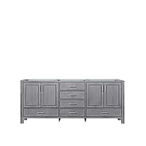 Lexora Jacques 80 in. W x 22 in. D Distressed Grey Double Bath Vanity