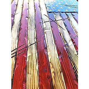 Handmade Rustic Wooden "Battle Tested" American Flag.