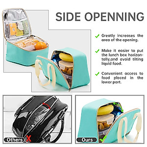 NORTOMY Insulated Lunch Bag for Women Men,Waterproof Cooler Lovely Canvas Lunch Bags for Women,Perfect size Reusable lunch bag for lunch box for Work Picnic