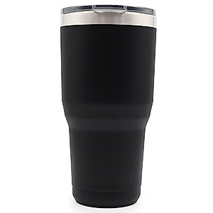 Yukon Outfitters Freedom High Grade 18/8 Corrosion-Resistant Stainless Steel Double Wall Vacuum Insulated Tumbler (30oz / 890ml) - 7.85" H x 3.9" Top Dia. / 2.9" Bottom dia., Black