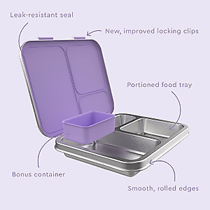 Bentgo® Kids Stainless Steel Prints Lunch Box Set With Reusable Stainless Steel Utensils (Unicorn)