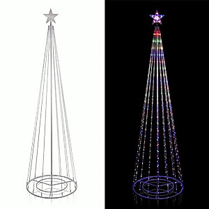 Alpine Corporation Large Tower Christmas Tree with Multi-Functional LED Lights