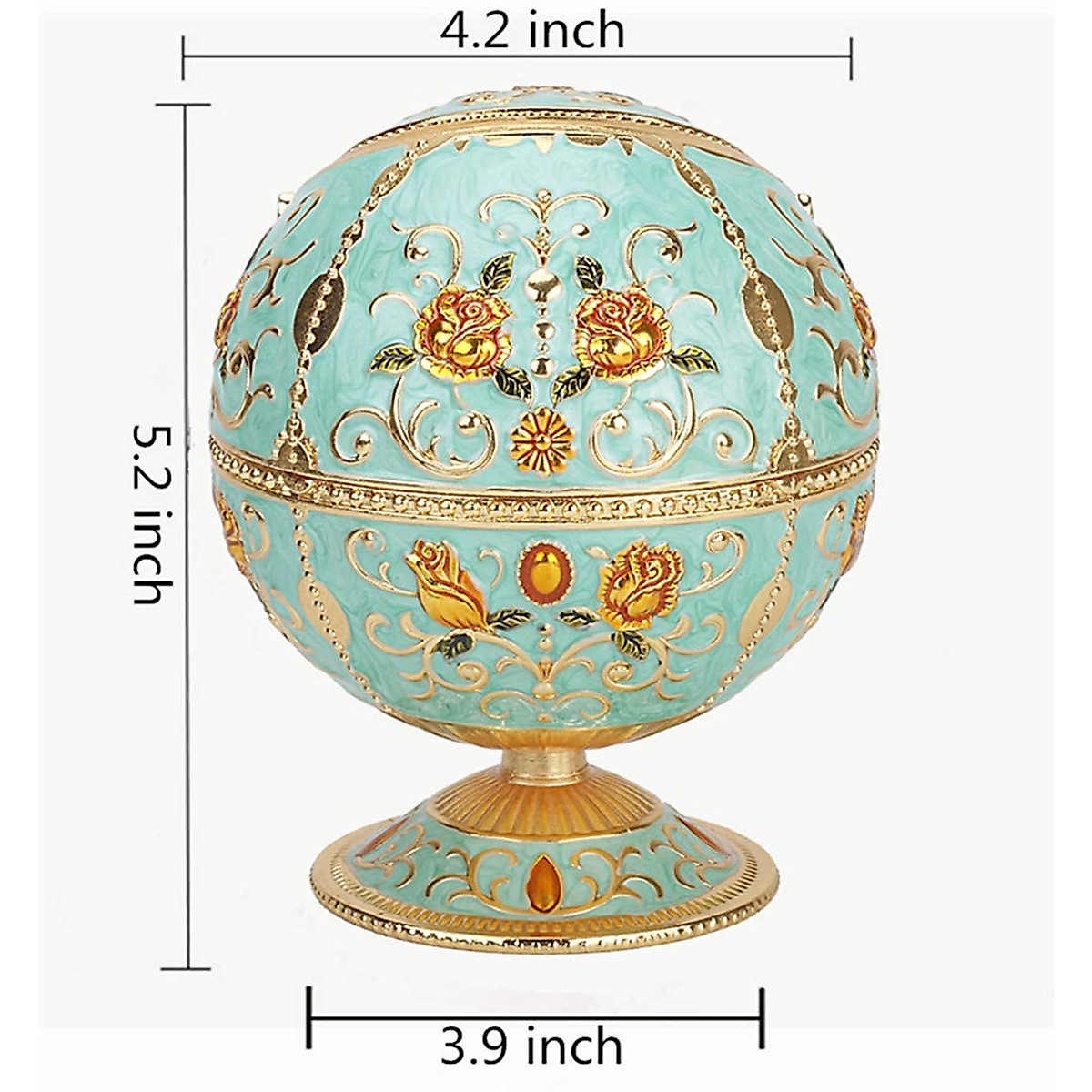 Smoking Ashtray with Lid Metal Portable Cigarette Ashtray for Outdoors and Indoors Using Classic Gift for Lady and Gentlemen(Light Jade Green)