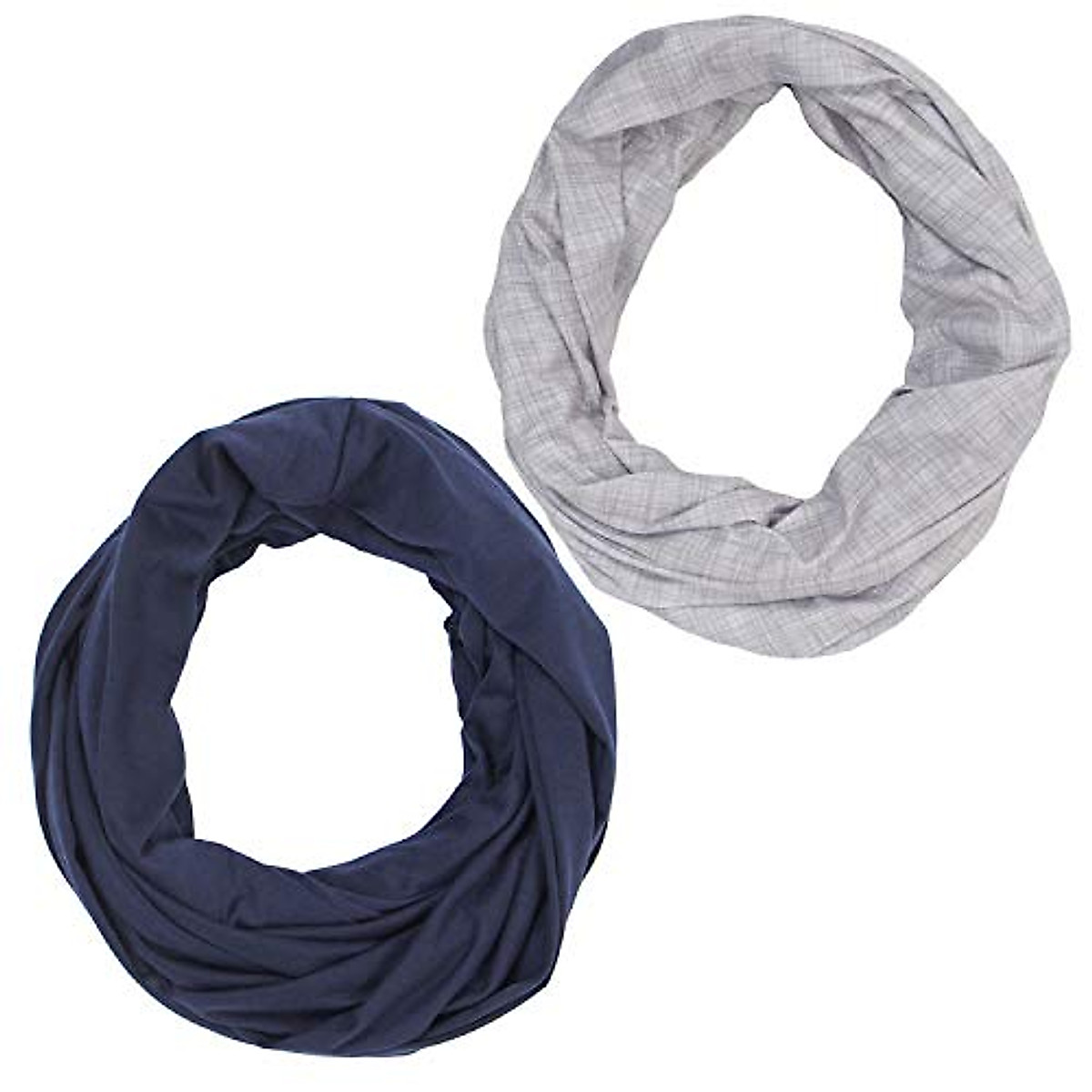 2pk LK Baby Infinity Nursing Scarf Breastfeeding Cover Ultra Soft (Grey/Navy)