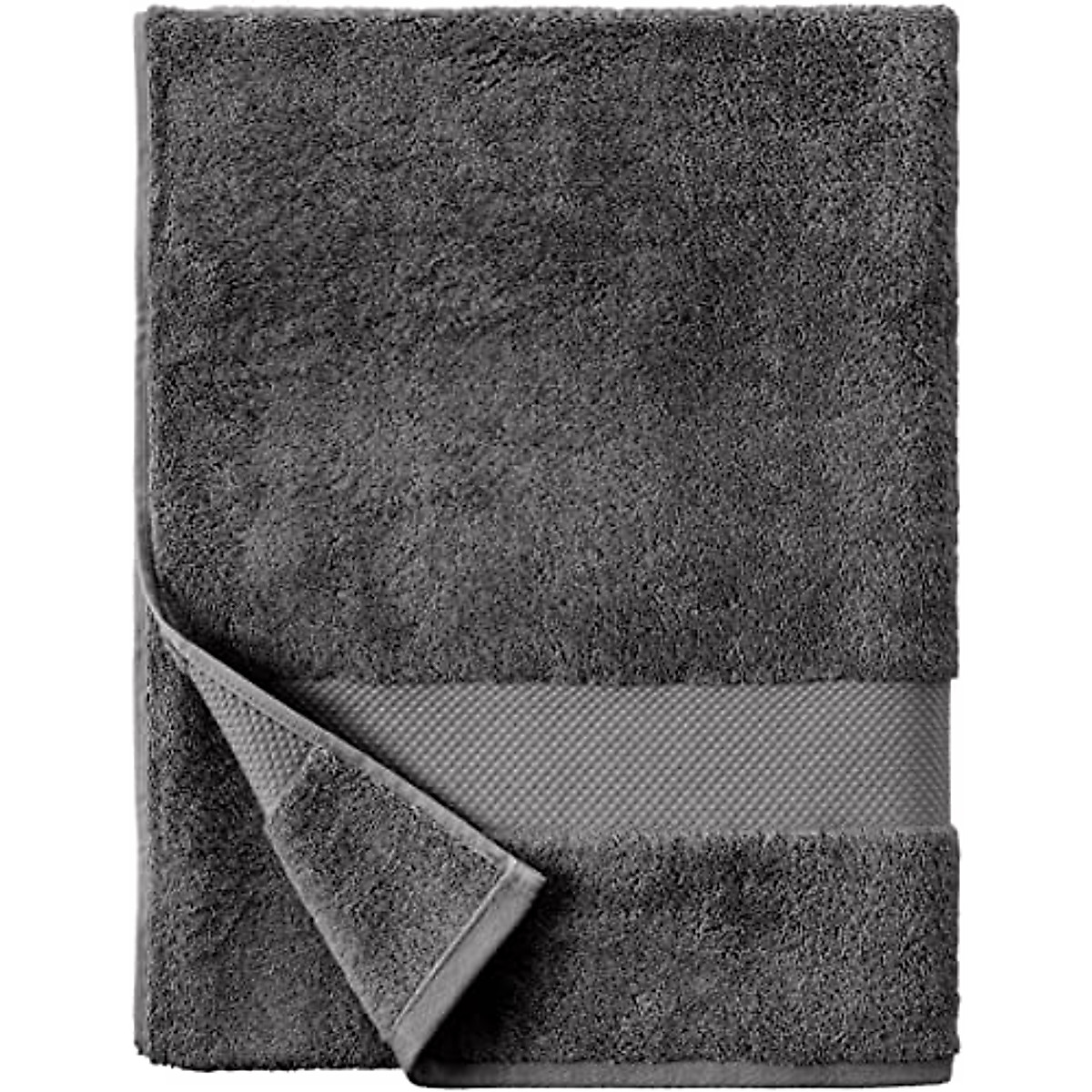 Amazon Aware 100% Organic Cotton Plush Bath Towels - 6-Piece Set, Dark Gray