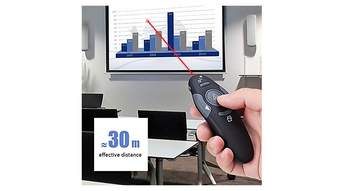 2.4 GHz USB Wireless Presenter Remote Control Laser Pointer Pen Red RF ...