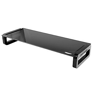 Keeece 3R Systems USB Hub, Equipped Desk Board, USB 3.0, 4 Ports, Width 23.6 inches (60 cm), Tempered Glass, Anti-Slip, Desktop Rack, Black Approx. 22.9 x 8.3 x 3.2 inches (55.7 x 21 x 8.2 cm)