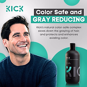 Kick Mens Conditioner - Tea Tree and Peppermint for Hair Loss - Proven High Performance Pro-Nourishing Mens Natural Anti Dandruff Treatment - 17oz