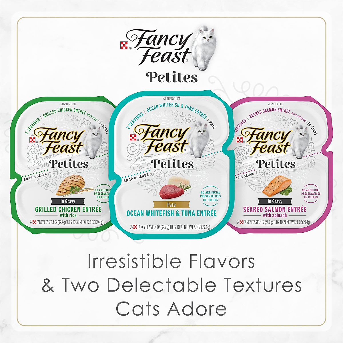Purina Fancy Feast Petites Gourmet Gravy Wet Cat Food, Petites Grilled Chicken With Rice Entree - (Pack of 12) 2.8 oz. Tubs