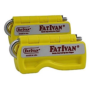 The Original Fat Ivan Fold Up Doorstop Wedge with Magnet - Yellow (2 Pack)