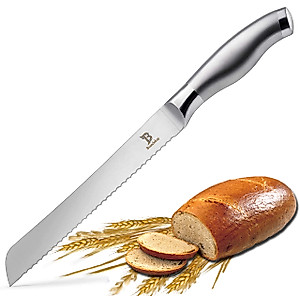 Brandobay Bread Knife 8-Inch, High Stainless Steel, Ergonomic Handle, Cakes Slicing Knife