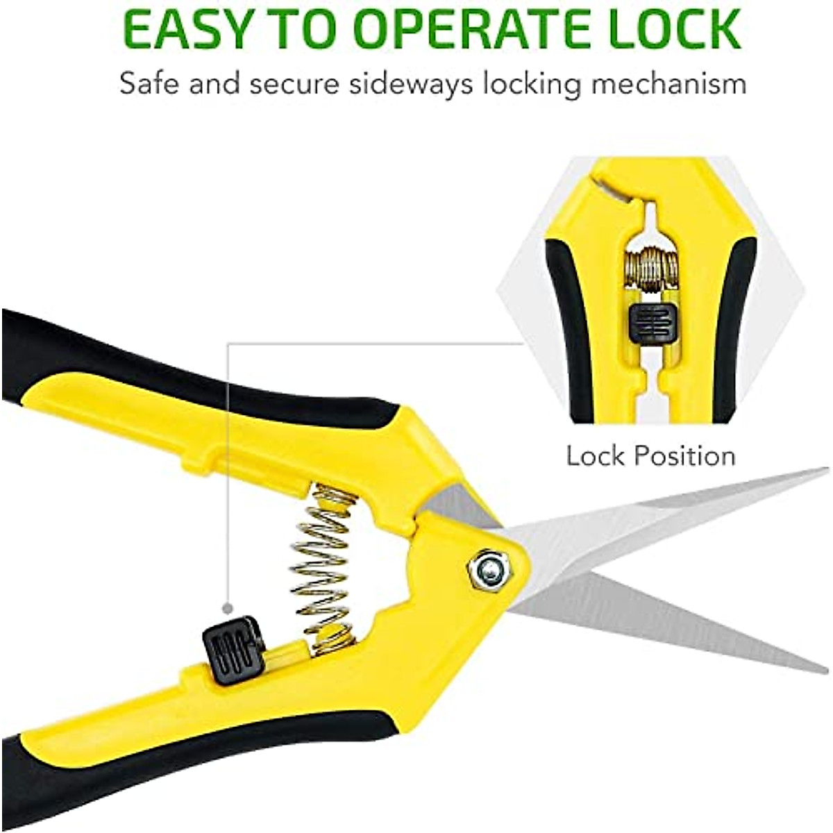 iPower 4-Pack 6.5 Inch Gardening Hand Pruner Pruning Shears Trimming Scissors with Straight Stainless Steel Blades for Bonsai, Herb, Bud, Hedge, Yellow