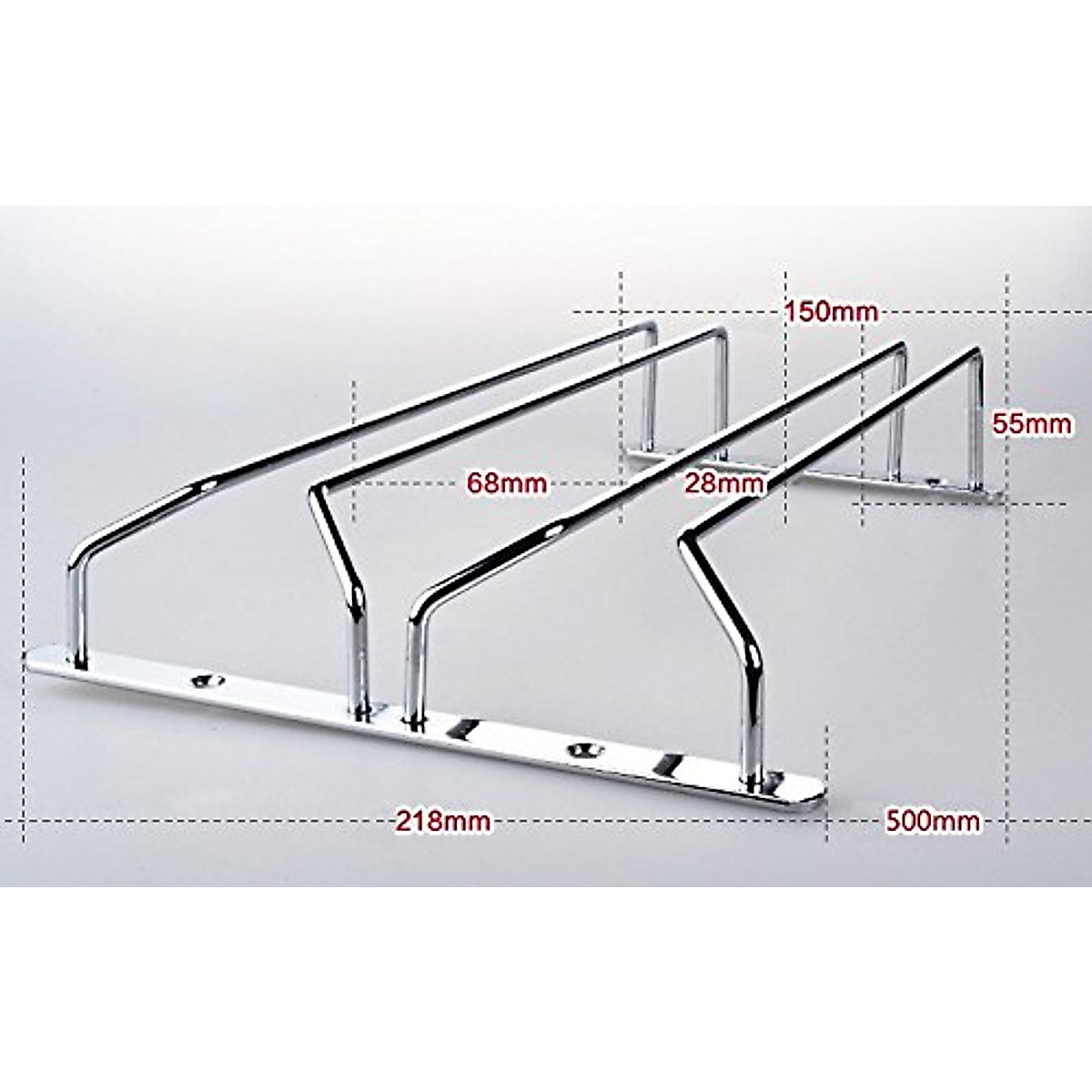 Happy Lifestyles Stainless Steel 1/2/3 Rails Cabinet Wine Glasses Rack 20" 2 rows