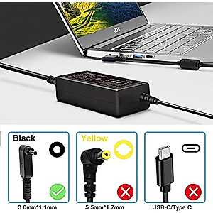 65W AC Power Adapter Charger for Acer Chromebook 11 13 14 15 R11 CB3-131-C3SZ CB3-431 CB3-532 CB5 CB5-132T C730E-C4BA C720 C720P C740 Aspire One AO1-131-C7DW C9PM A13-045N2A N15Q9 N15Q8 N16P1