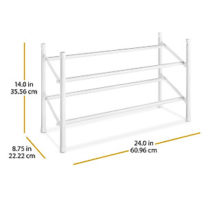 Whitmor, White 2-Tier Expandable and Stackable Shoe Rack