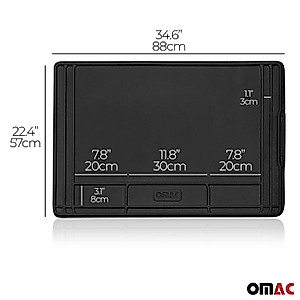 OMAC Under The Sink Mat, Trimmable, 34.6 x 22.4 inch, Waterproof, Cabinet Liner Protector for Kitchen and Bathroom, Undersink Tray, Rubber, Black