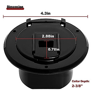 Foifatt RV Cable Hatch 4 1/4-inch Round for 30 Amp Camper Electric Cords Replacement Deluxe Round Electric Cable Hatch Cover (Black)