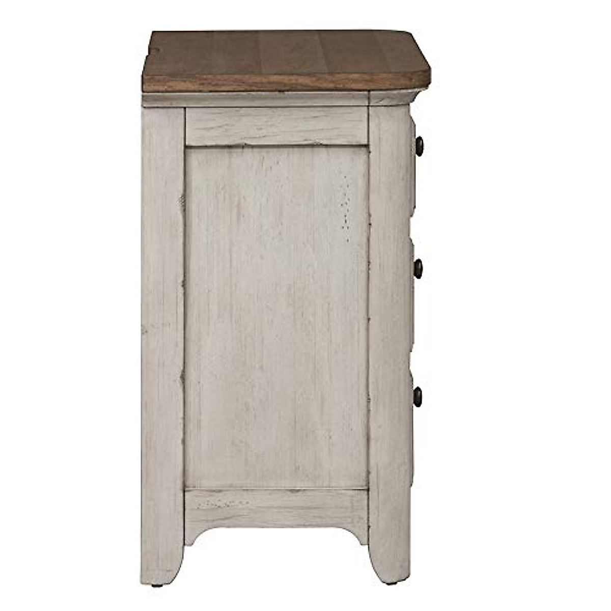 Liberty Furniture Farmhouse Reimagined White 3 Drawer Night Stand w/Charging Station