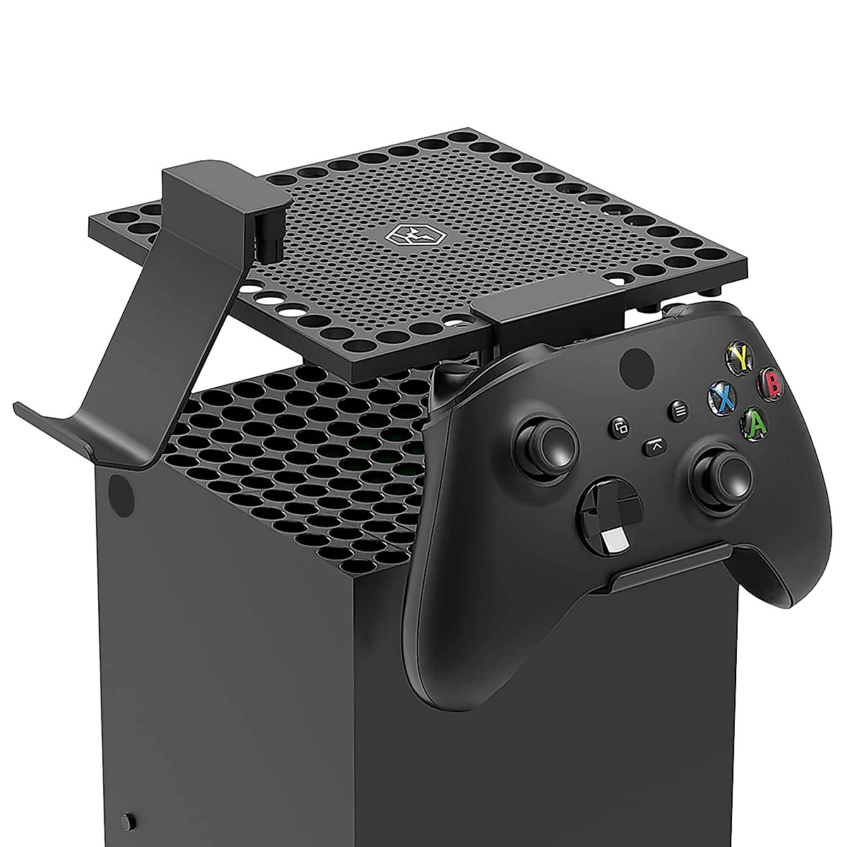 Dust Cover Set for Xbox Series X Console, Dust Filter Covers with 2 Controller Holder Hanger Stand and 8 Dust Plugs Compatible with Xbox Series X