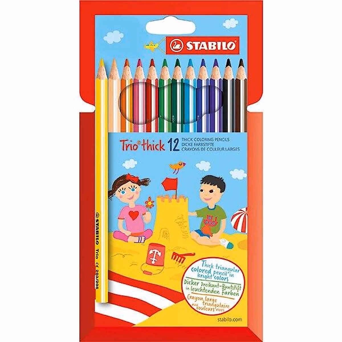 STABILO Trio Thick Colored Pencil, 12-Color Set