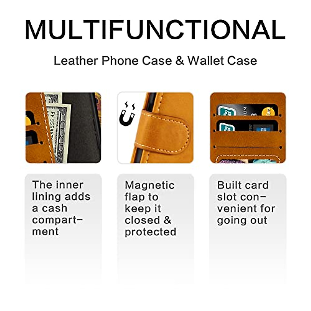 MILEGAO Case for Oppo Reno 6 Pro+ 5G, Magnetic PU Leather Wallet-Style Business Phone Case,Fashion Flip Case with Card Slot and Kickstand for Oppo Reno 6 Pro Plus 5G 6.55 inches-Lightbrown Yellow