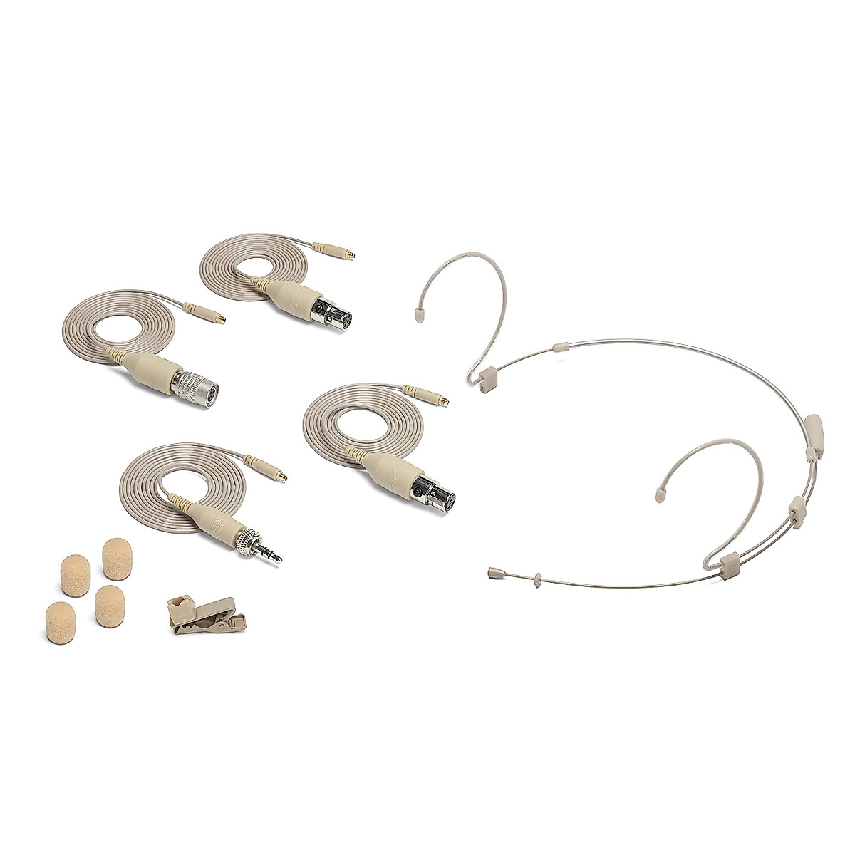 Samson DE10x Omnidirectional Headset Microphone with Four Adapter Cables Compatible with Most Popular Wireless Systems (Tan)