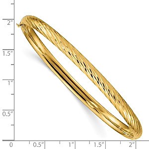 IceCarats 14K Yellow Gold 4.75mm Hinged Bangle Bracelet