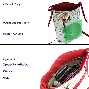 Fioretta Italian Embossed Genuine Leather Flower Pattern Crossbody Shoulder Bag Handbag For Women