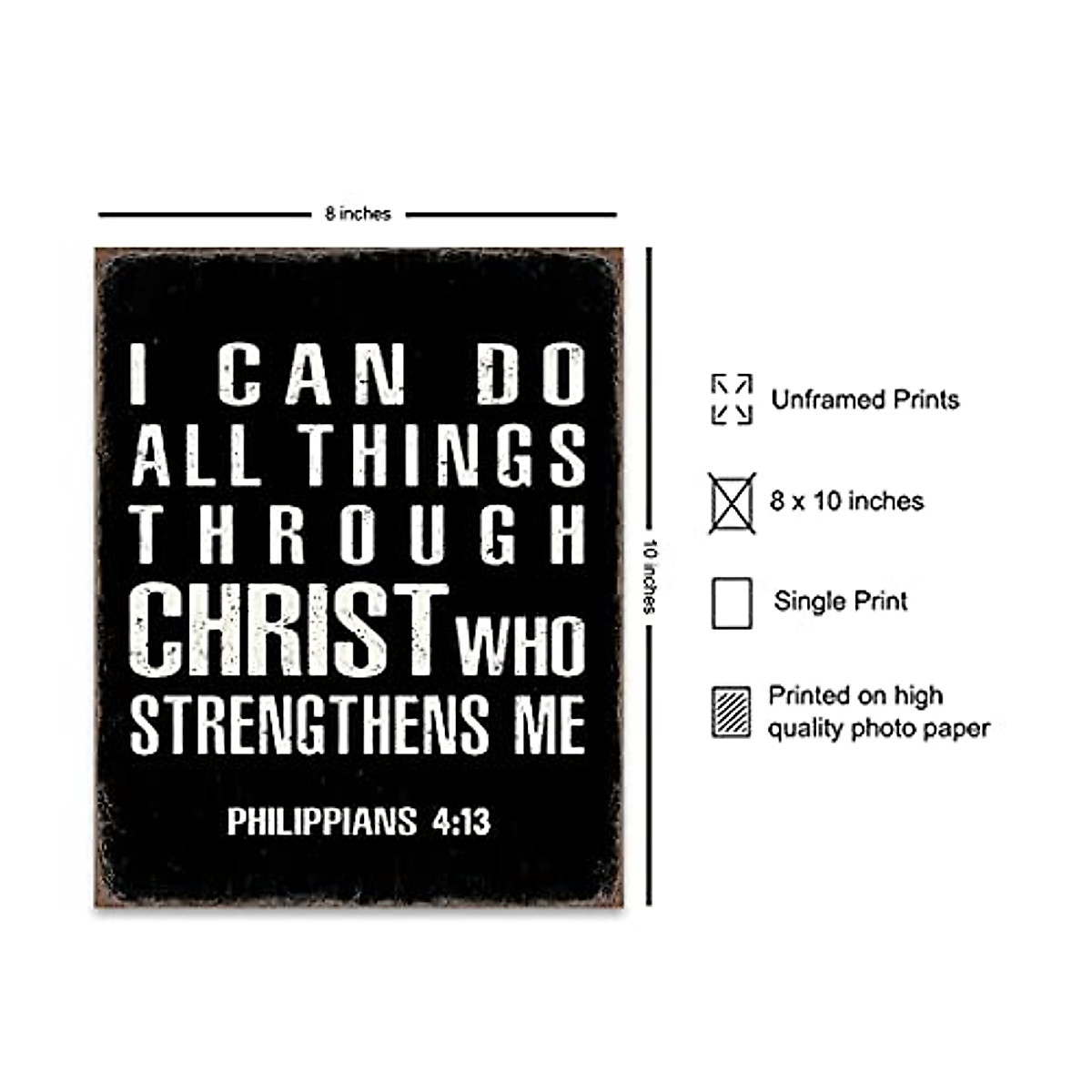 Religious Christian Wall Art & Decor - Catholic Gifts for Men - Scripture Wall Art - Jesus Wall Decor - Bible Verses Wall Decor - Inspirational Spiritual Gifts - I Can Do All Things Through Christ