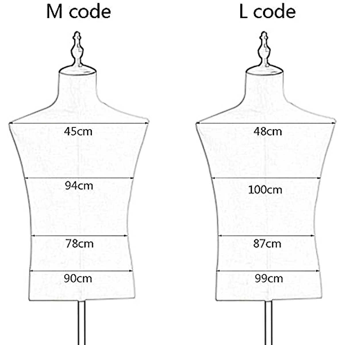 Dressmaking Mannequin Dummy Male Dressmakers Dummy Mannequin Body Torso with Adjustable Tripod | Bust Tailor Mannequin Dummy for Clothing Dress Display