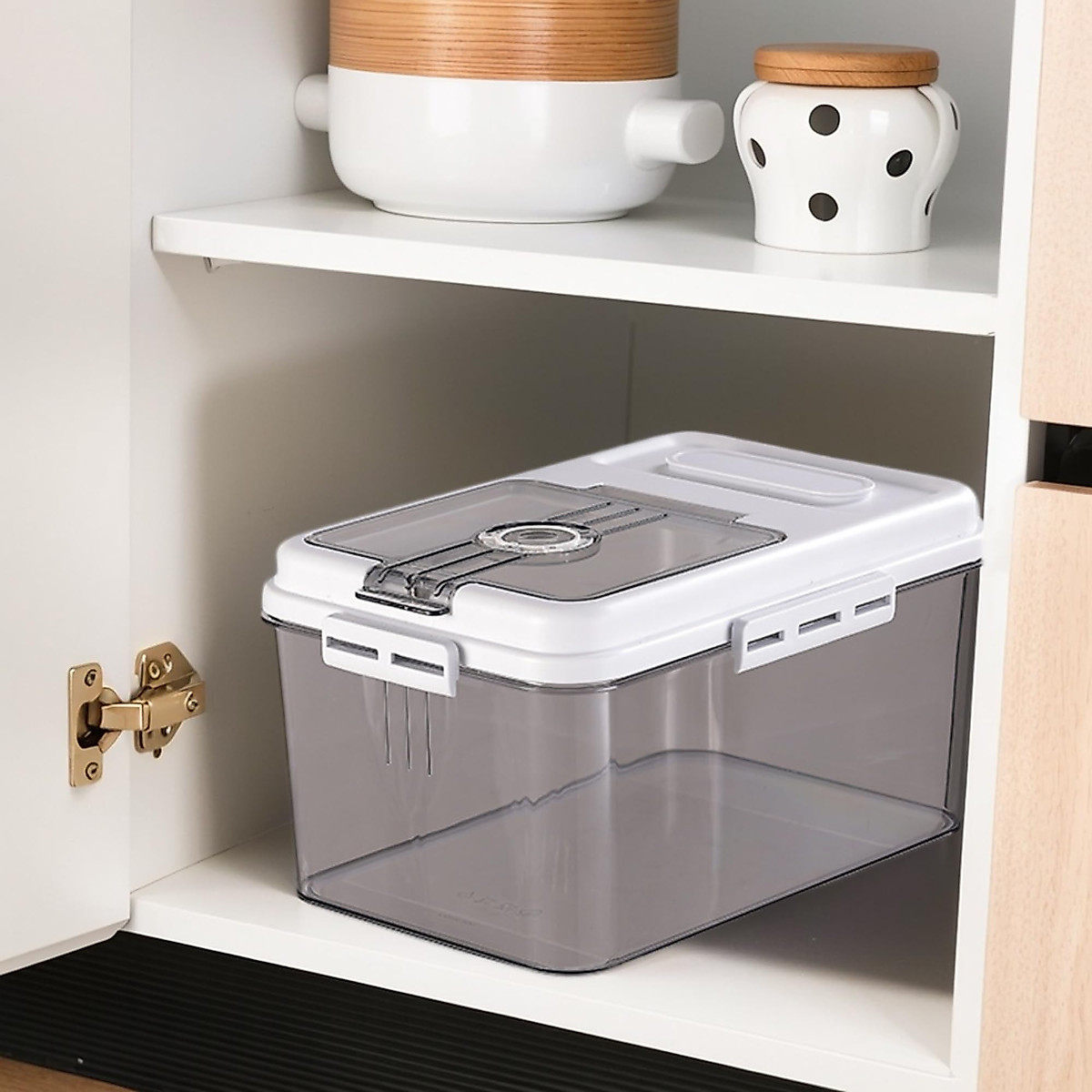 IULAVP Food Storage Containers with Lids：Cereal Storage Container with Measuring Cup, 10lbs Food Storage Containers for Rice, Flour, Sugar, Cereal, Kitchen Storage