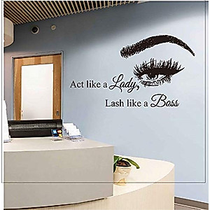 DXLING Beauty Salon Quote Wall Decal Stickers Make Up Store Home Decoration Murals LC705 (Black)