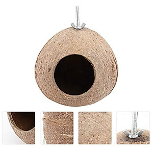 POPETPOP 1Pc Handmade Bird Nest Creative Coconut Shell Bird House Garden Decoration-Pet Supplies