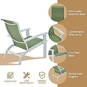 VICLLAX 2 Pieces Adirondack Chairs Outdoor Furniture Patio Chairs for Beach, Pool, and Fire Pit Seating, Green