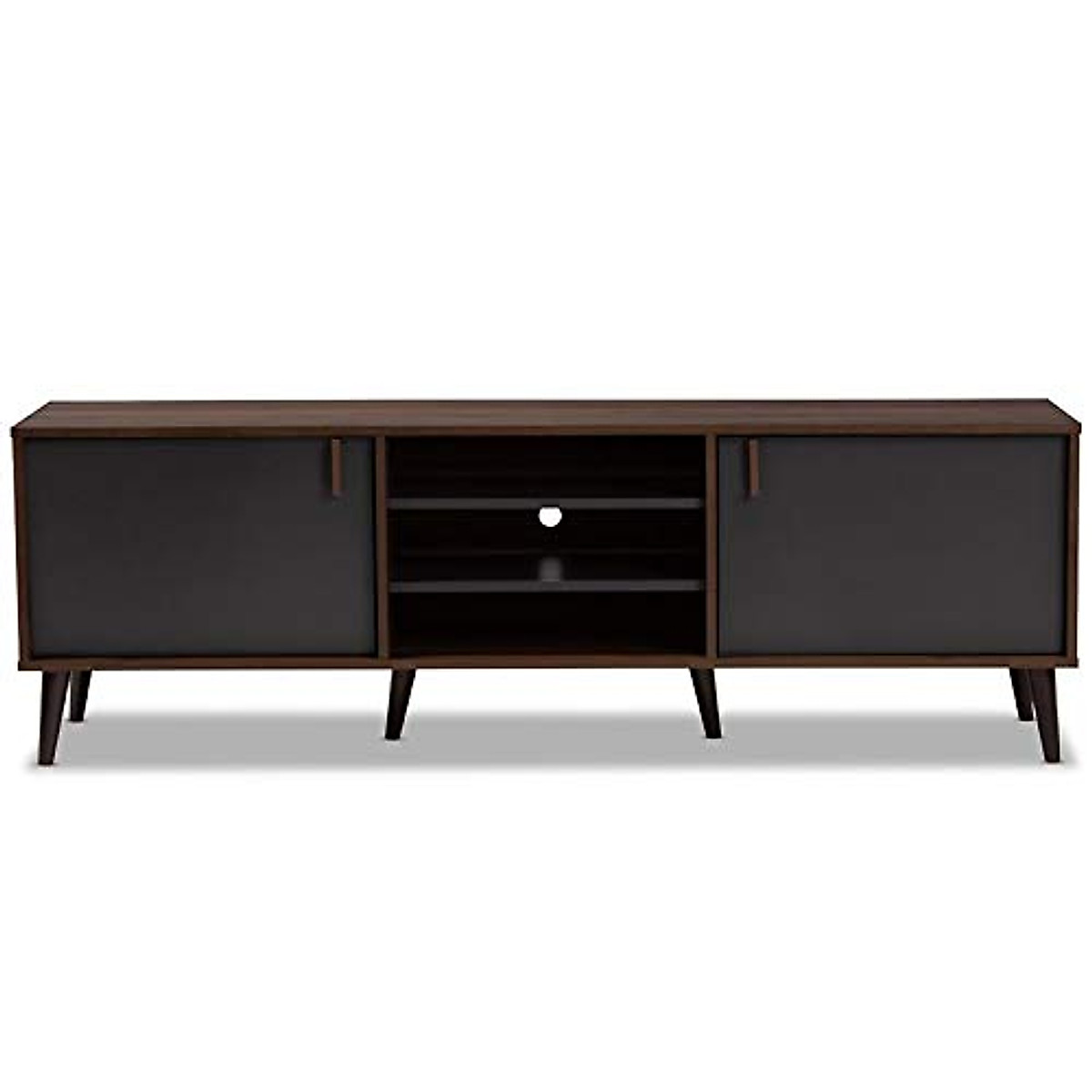 Baxton Studio Samuel Modern TV Stand in Brown and Dark Grey