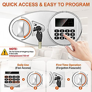 2.8 Cuft Depository Safe with Drop Slot, Anti-Theft Cash Drop Safe with Digital Keypad, Heavy Duty Money Drop Box with LED Display, Drop Safe for Business Mail Church