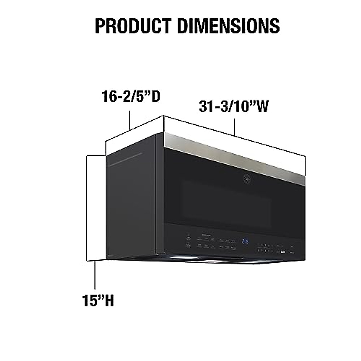 DUURA Elite DE161OTRSSS Microwave Oven Built-in 1000-Watts with 10 Power Levels Pre Settings and Express, Sensor and Speed Cooking and Silent Mode with Glass Turntable, 1.6-Cu.Ft, Metallic