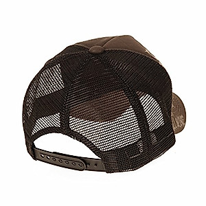 WITHMOONS Meshed Baseball Cap Skull Rhinestones Trucker Hat KR1751 (Brown)