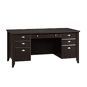 Sauder Shoal Creek Executive Desk, L: 65.12" x W: 29.29" x H: 30.55", Jamocha Wood finish