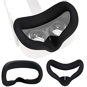 Silicone Face Interfacial Cover for Oculus Quest 2 Gaming Accessories Headset Sweat-Proof Non-Slip Washable Replacement Light Blocking Pads Cushion by X-super Home