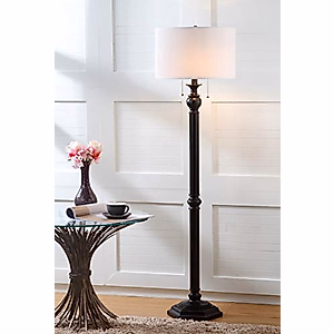 SAFAVIEH Lighting Collection Jessie Rustic Farmhouse Pull Chain Oil-Rubbed Bronze 59-inch Living Room Bedroom Home Office Standing Floor Lamp (LED Bulb Included)