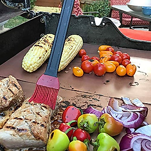 Aoocan Copper Grill Mat Set of 5 - Non-Stick BBQ Outdoor Grill, Copper Grilling Mats Reusable and Easy to Clean, Works on Electric Grill Outdoor Gas Charcoal BBQ as Seen on TV-15.75 x 13 Inch