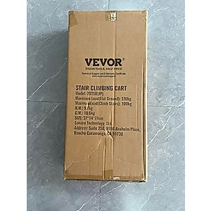 VEVOR Stair Climbing Hand Truck, Heavy-Duty Hand Cart Dolly 375 lbs Load Capacity, Foldable Stair Climber Hand Trucks with Adjustable Handle, All Terrain Cart for Stairs with 10 Wheels