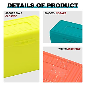 H4D Index Card Holder 3x5, Index Card Box Organizer Case, 3x5 Flash Note Card Holder, 300 Card Capacity Box, 3 Packs (Red/Green/Yellow)