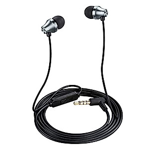 iRAG A101 Wired Earbuds Headphones Noise Isolating in-Ear Earphones with Microphone Remote with 3.5mm Plug in Audio Jack (Gun Metal)