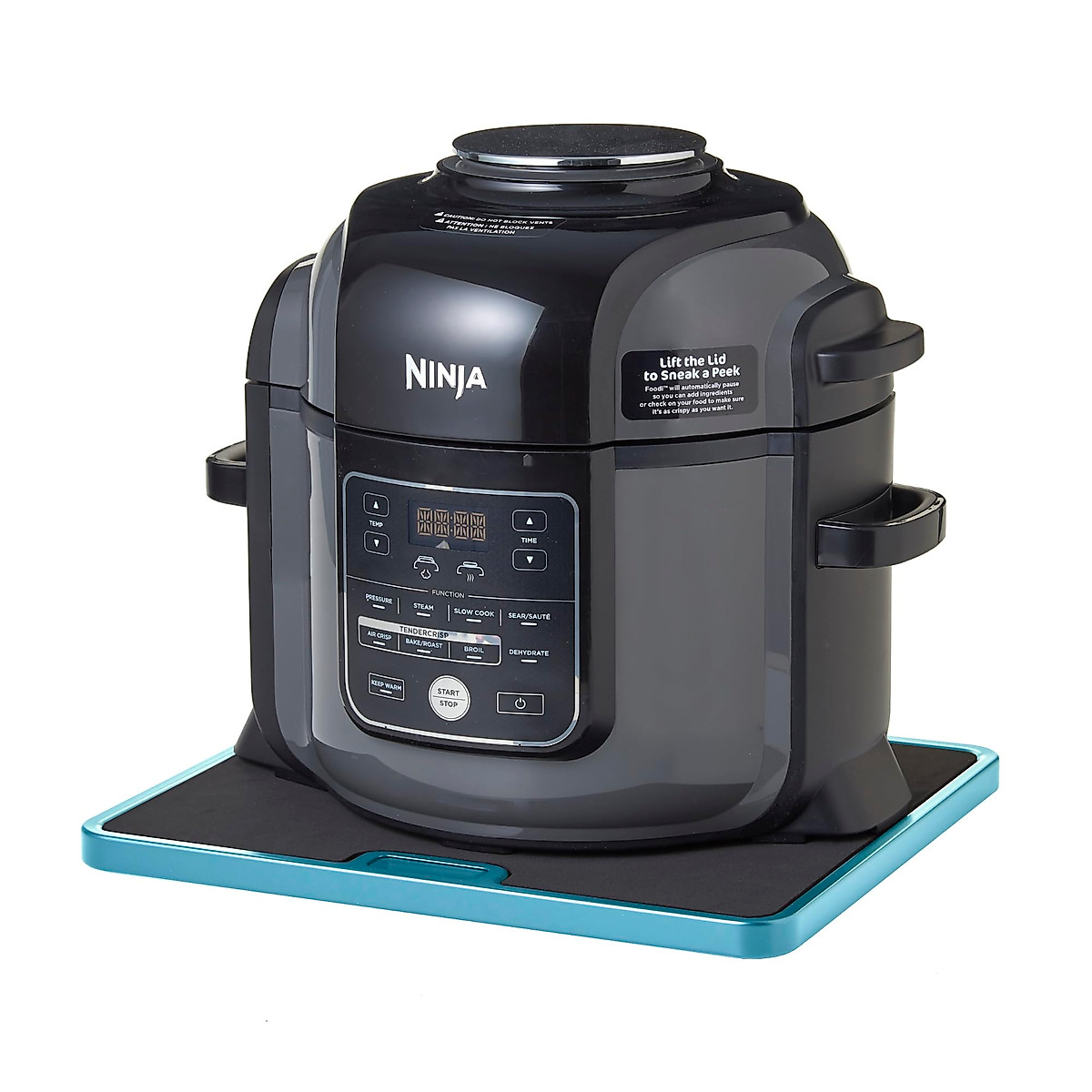 Nifty Large Appliance Rolling Tray - Aqua, Home Kitchen Counter Organizer, Integrated Rolling System, Non-Slip Pad Top for Coffee Maker, Stand Mixer, Blender, Toaster