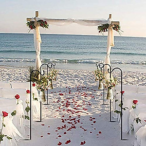 Urban Deco Heavy Duty Shepherds Hook, Adjustable Shepards Hooks for Outdoor, Premium Metal Shepherds Crook Garden Stakes 37” Inch Tall, Black Plant Hooks Pole - Pack of 8