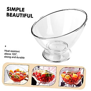 Garneck 3pcs Diagonal Salad Bowl glass bulk nuts mixed nuts clear dessert plates plastic soup bowls mixed veggies Delicate Trifle Bowl Multi-function Fruit Bowl Dessert Bowl pp food pasta