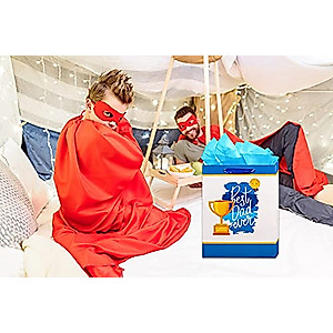 FaCraft Fathers Day Gift Bags with Tissue Paper,13" Large Gift Bag Handle,Best Dad Ever Paper Gift Bag for Husband from Wife,Gift Bag for Father's Day Bithday Anniversary Christmas